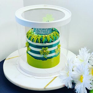 5 Sets Round Clear Cake Boxes - 8.5" D by 9" Tall - Transparent Clear ...