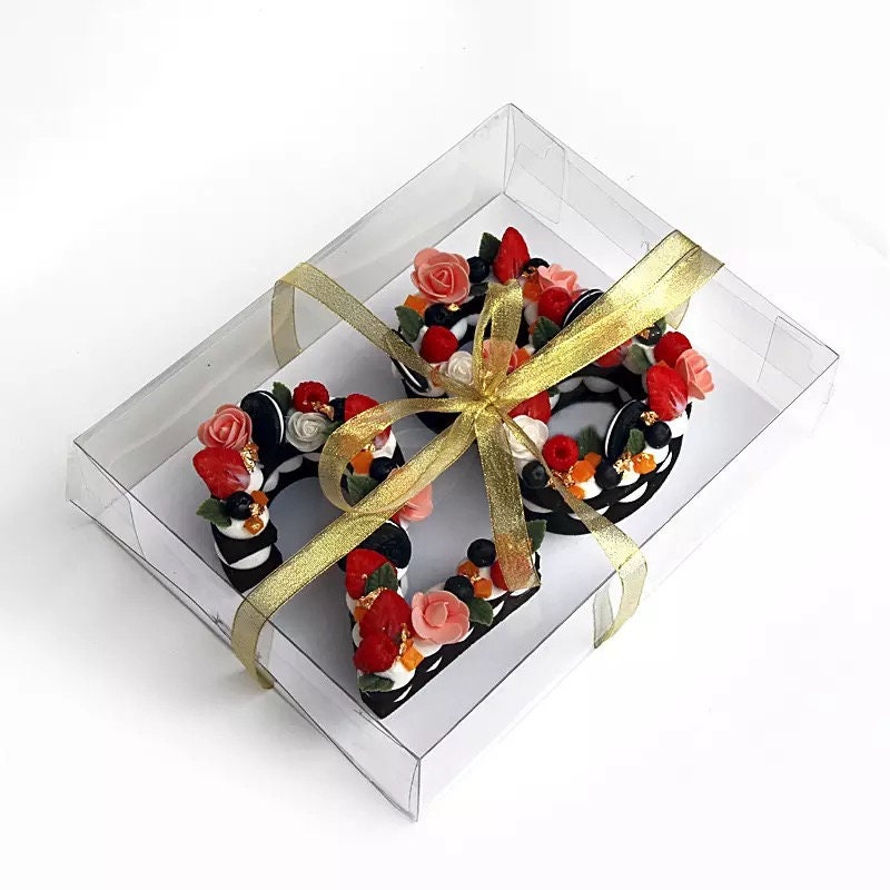 Large Rectangle Clear Cake Box for Alphabet Number Cakes and - Etsy Canada