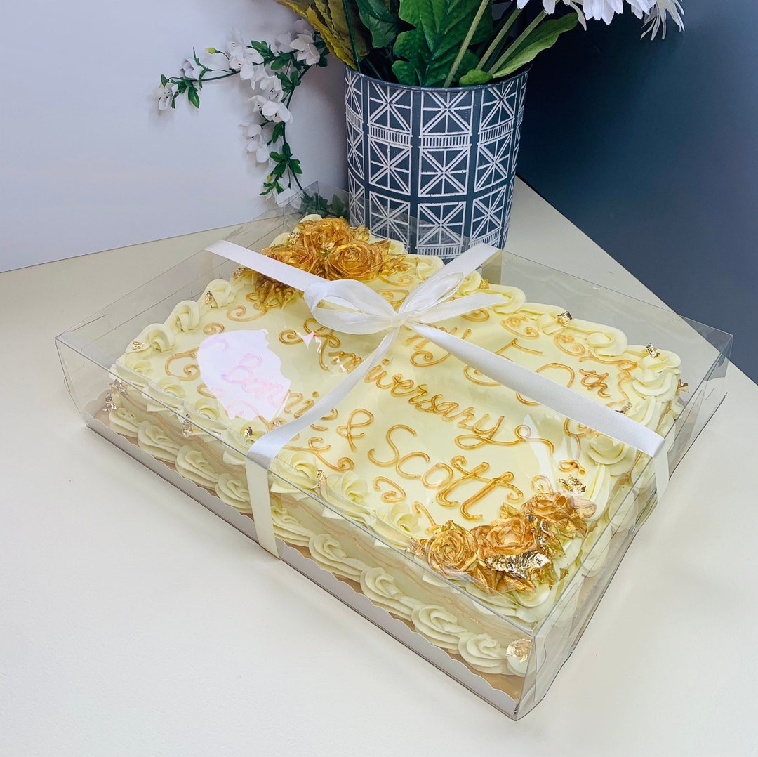 10 Sets Rectangle Clear Cake Boxes for Alphabet Number Cakes and Sheet ...