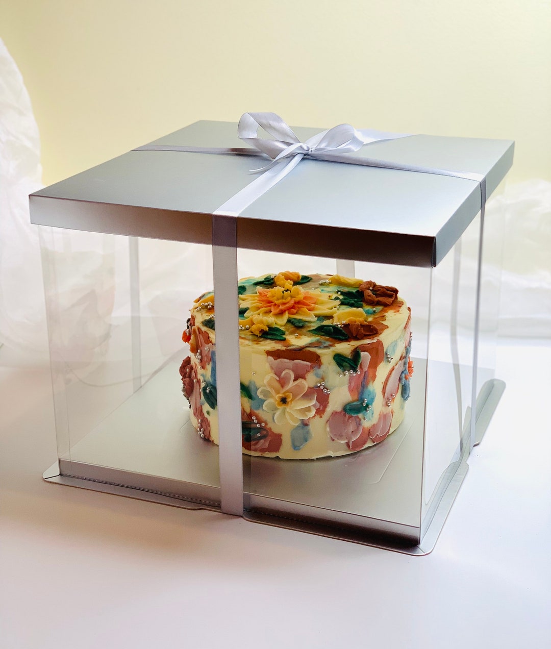 10 Sets Large Clear Cake Boxes 13l X 13w X 10h Big See Through Square ...