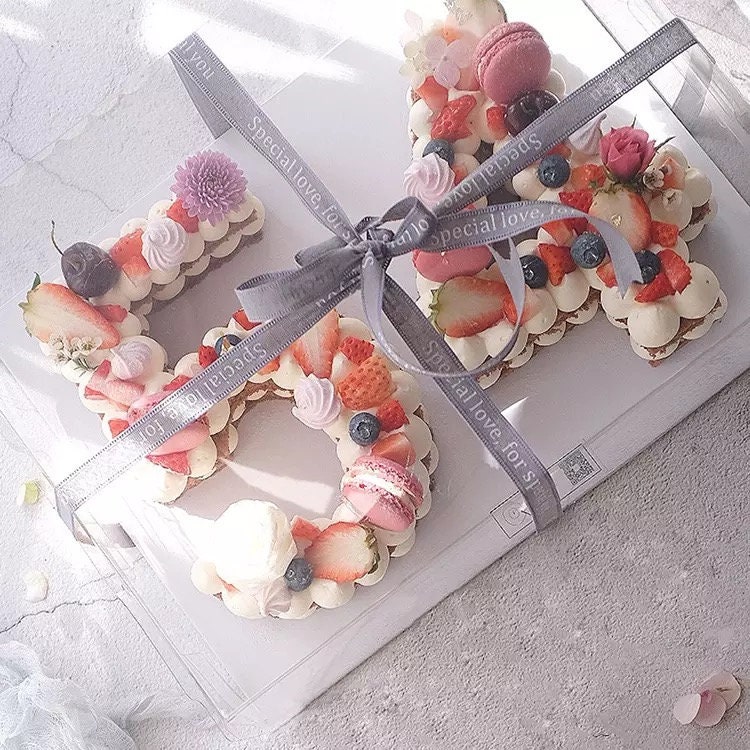 Large Rectangle Clear Cake Box for Alphabet Number Cakes and | Etsy Canada