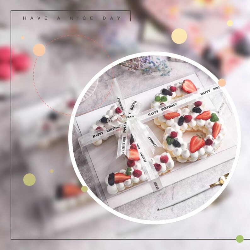 5 Sets Large Rectangle Clear Cake Boxes for Alphabet Number | Etsy