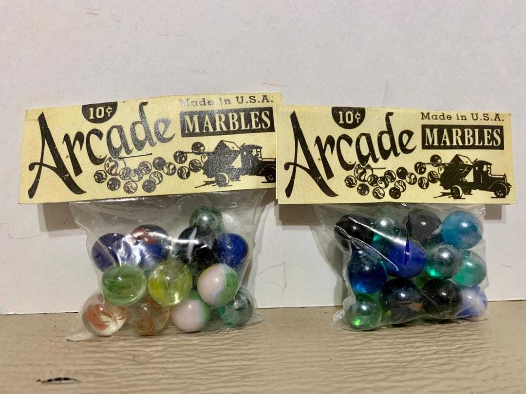 2 Packages of Vintage Arcade Brand Marbles in the Original Package - Etsy
