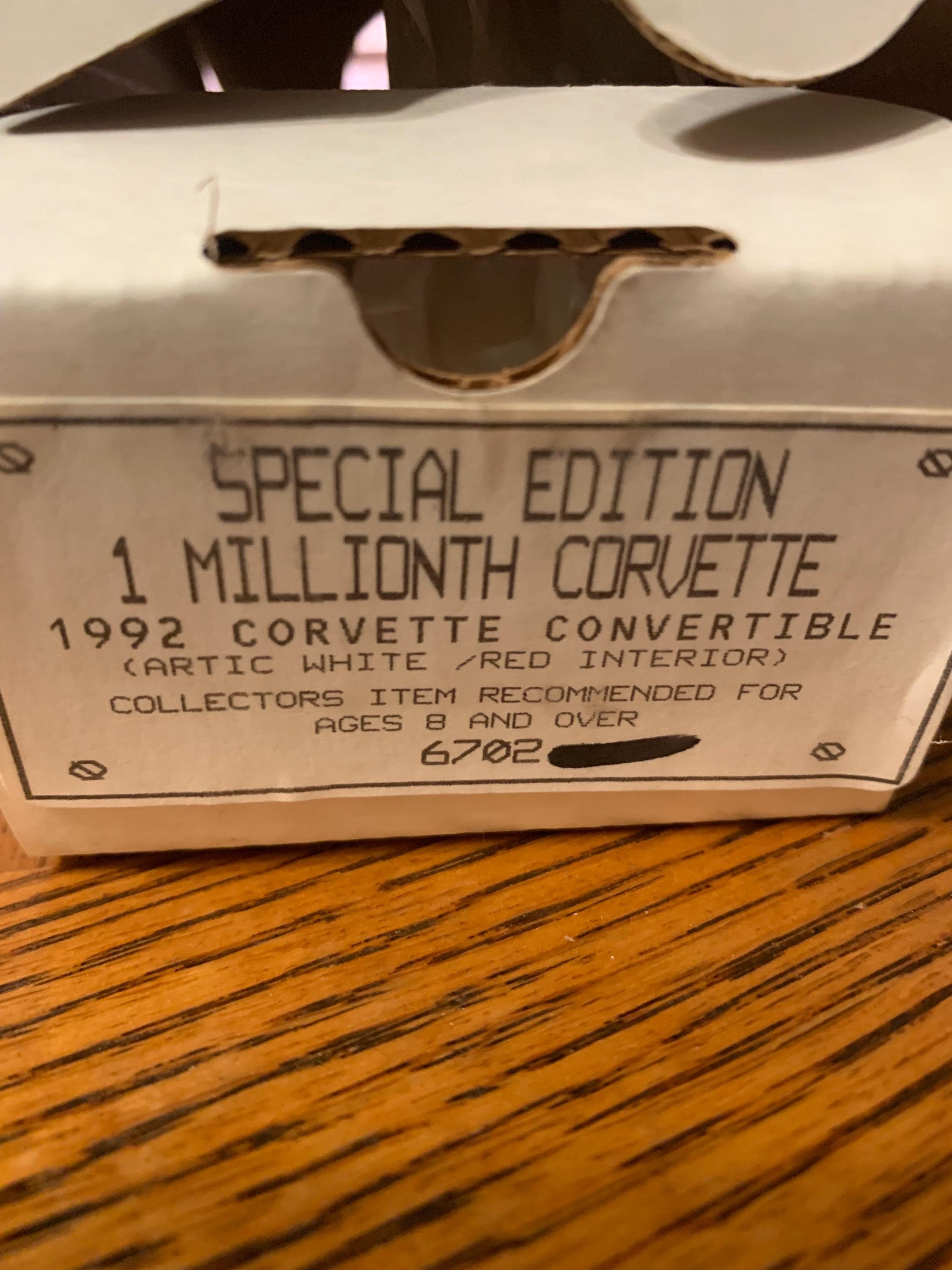 1:25 Scale 1992 Corvette Convertible. Dealer Promo of 1,000,000 ...