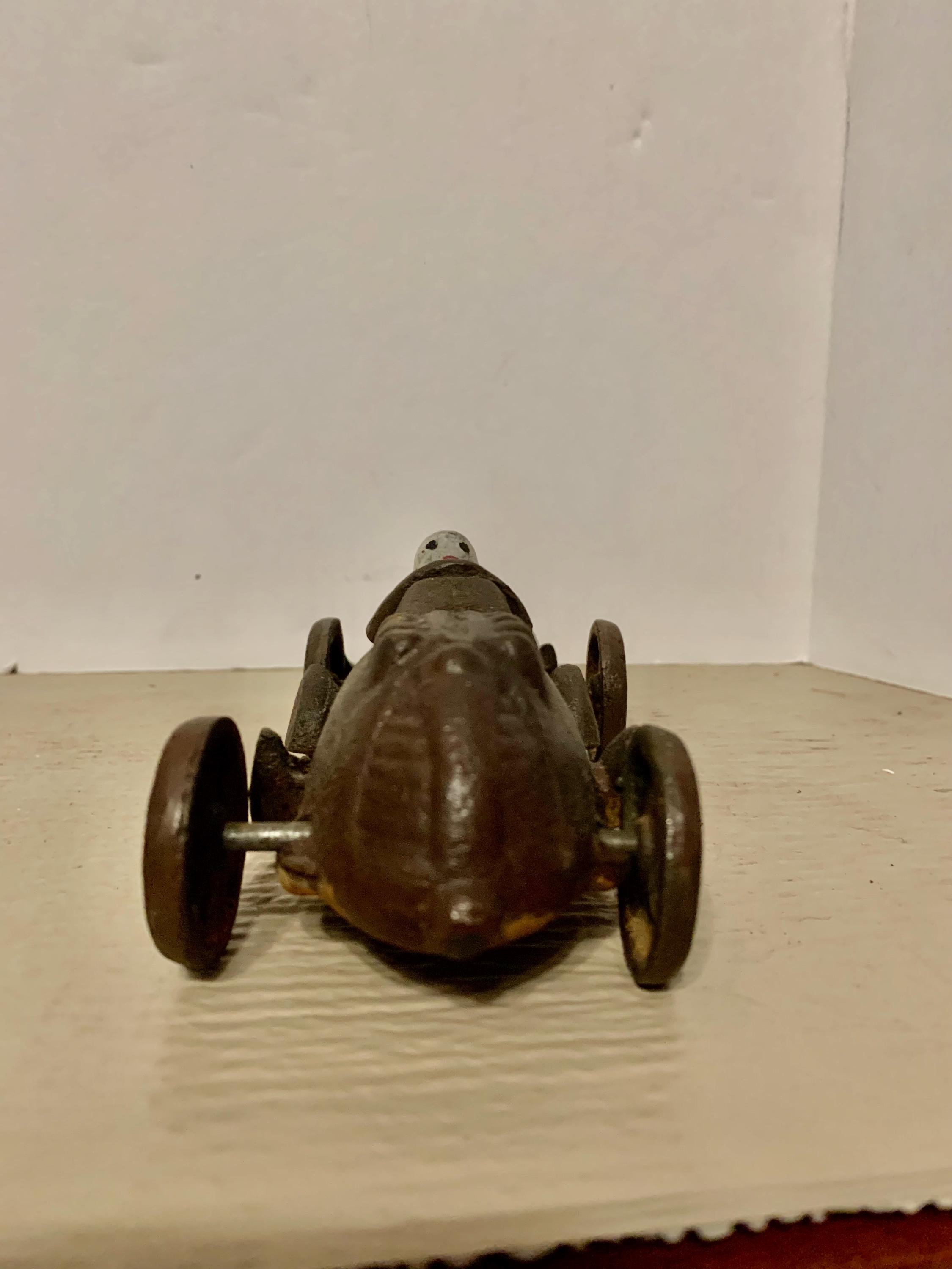 Cast Iron Race Car, Probably a Hubley Reproduction From 1980s in Good ...