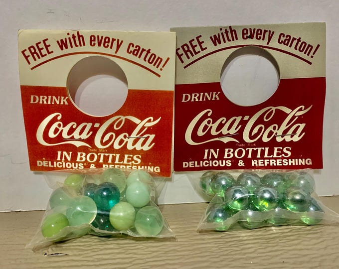 Very Rare Vintage Coca Cola Giveaway Marbles in the Original Packaging ...