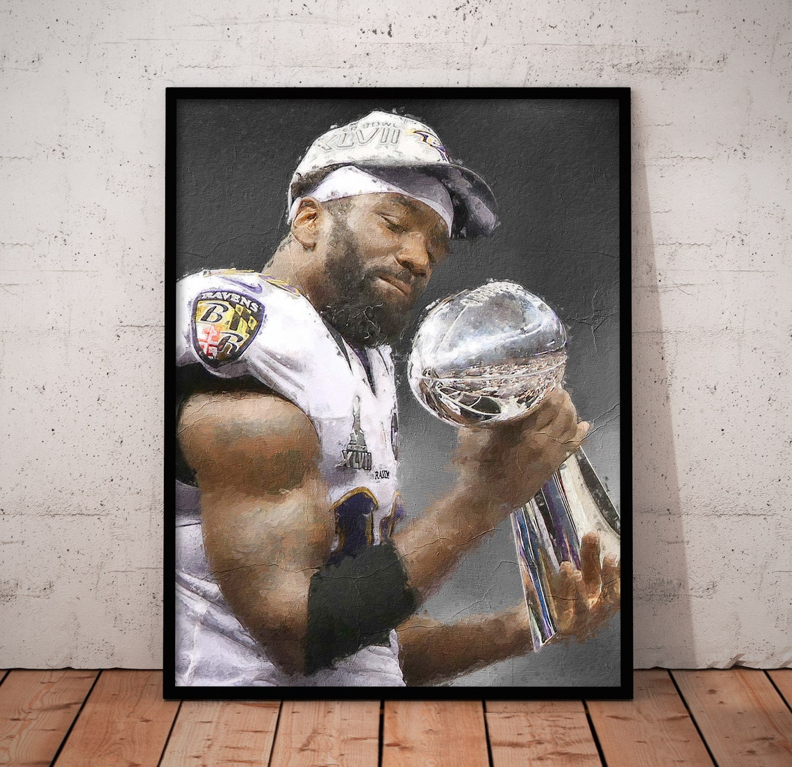 Ed Reed Poster Baltimore Ravens Oil Paint style Sports Art | Etsy