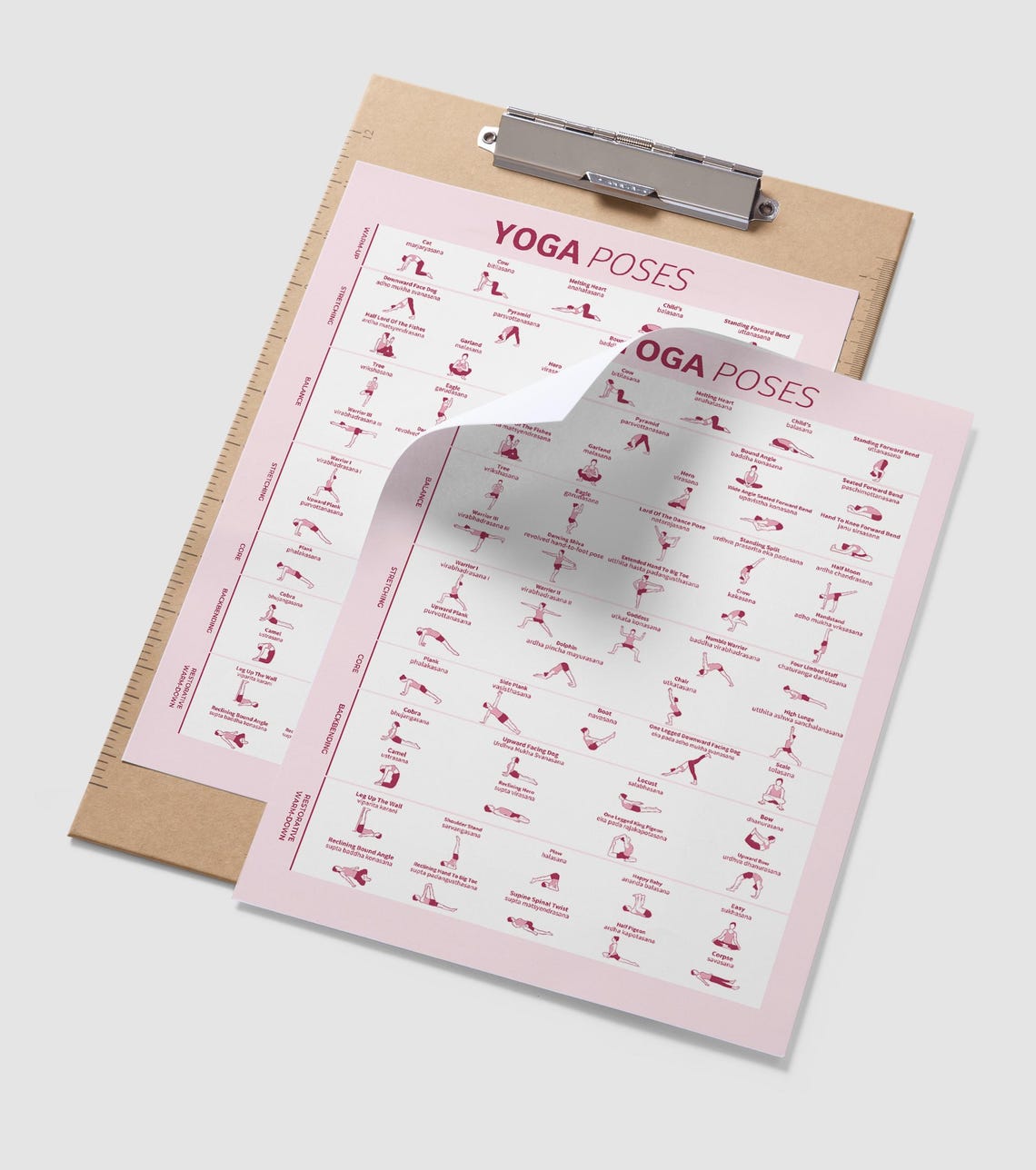 Beginner Yoga Poses Poster (A4 JPG) – Printable Daily Practice Chart ...