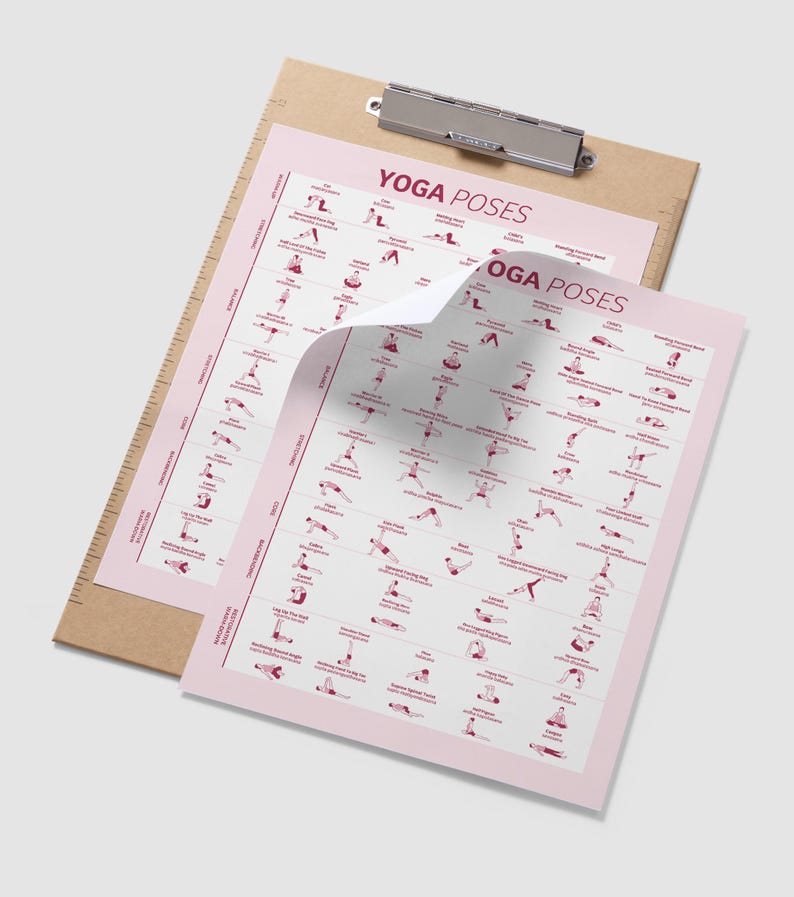 Beginner Yoga Poses Poster (A4 JPG) – Printable Daily Practice Chart ...