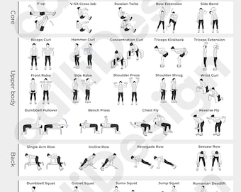 38 Types of Dumbbell Exercise Illustrations and 1 Type of Poster File ...