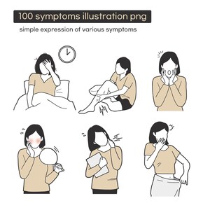 100 Types of Symptom Expression Illustration Collection Pack - Etsy