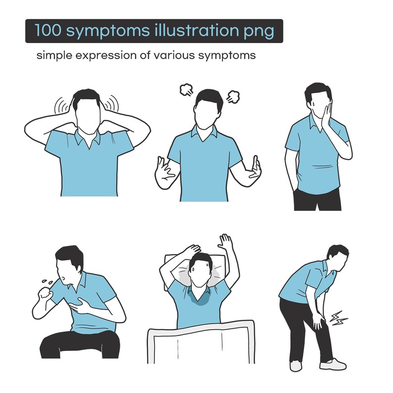 100 Types of Symptom Expression Illustration Collection Pack - Etsy
