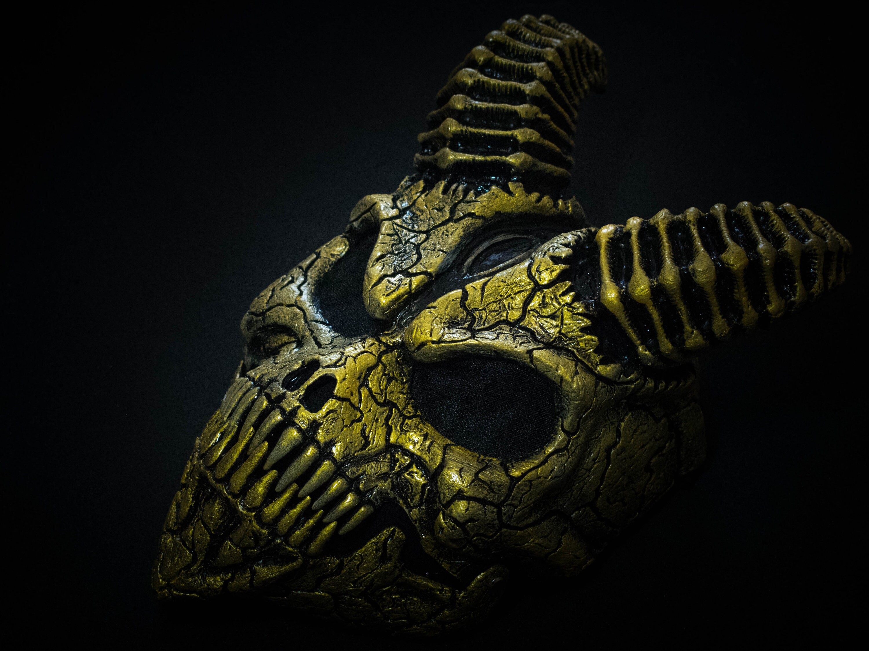 Gold Devil Mask for Cosplay in Halloween - Etsy