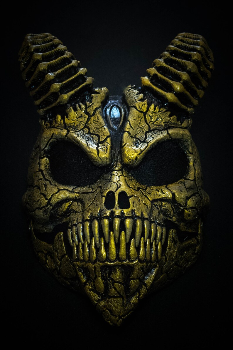 Gold Devil Mask for Cosplay in Halloween - Etsy