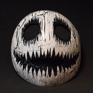 White Smile Mask With Black Cracks - Etsy