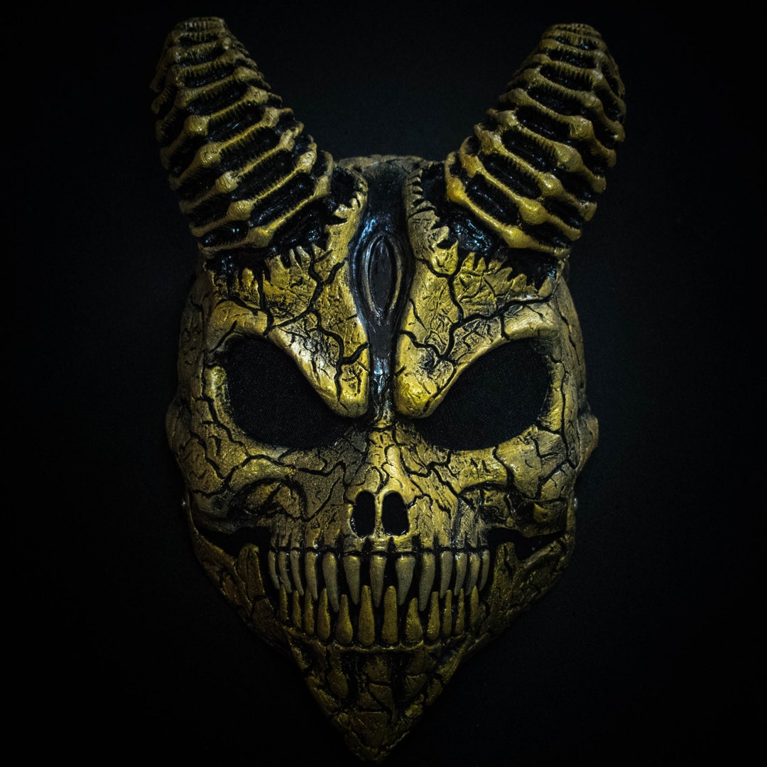 Gold Devil Mask for Cosplay in Halloween - Etsy