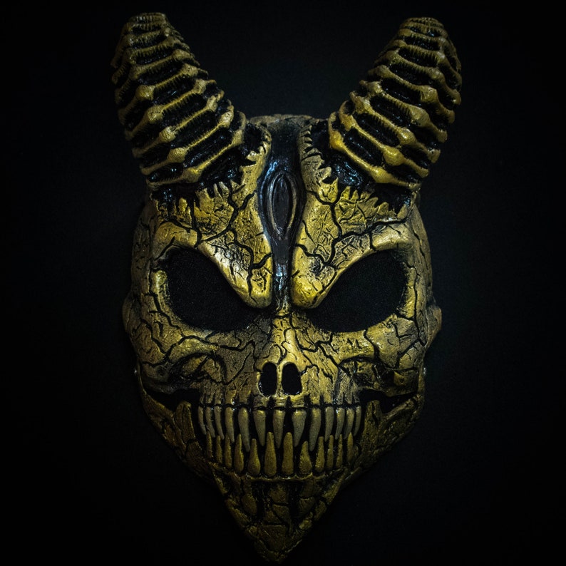 Gold Devil Mask for Cosplay in Halloween - Etsy