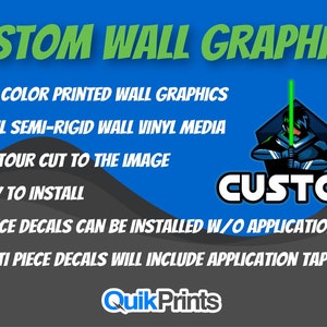 Contour Cut Custom Full Color Wall Graphics - 6 Mil Gloss or Matte Wall ...