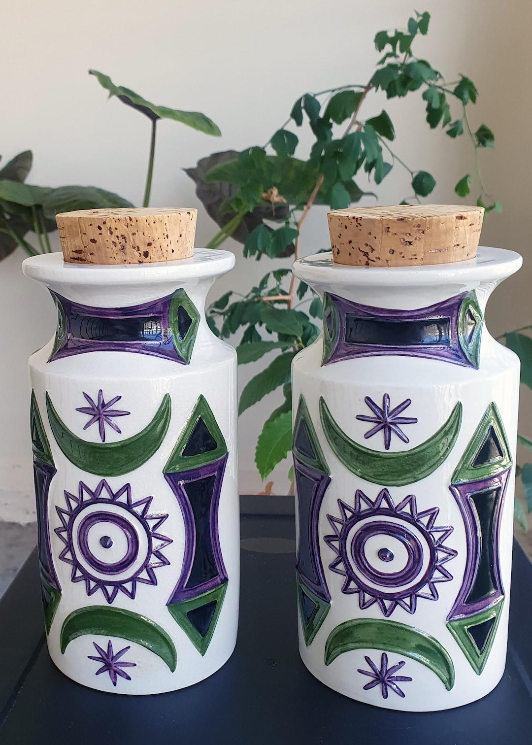 Portmeirion Samarkand Pottery Storage Jar Pair 1960s Susan Williams ...