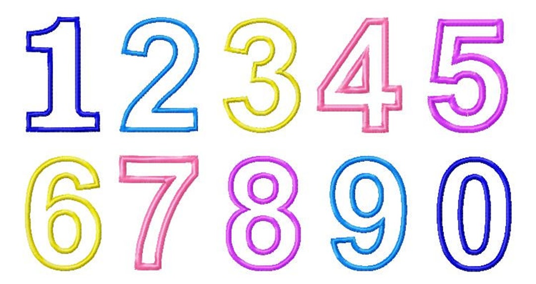 Numbers 0 to 9 Applique Set - 4 Sizes - Etsy
