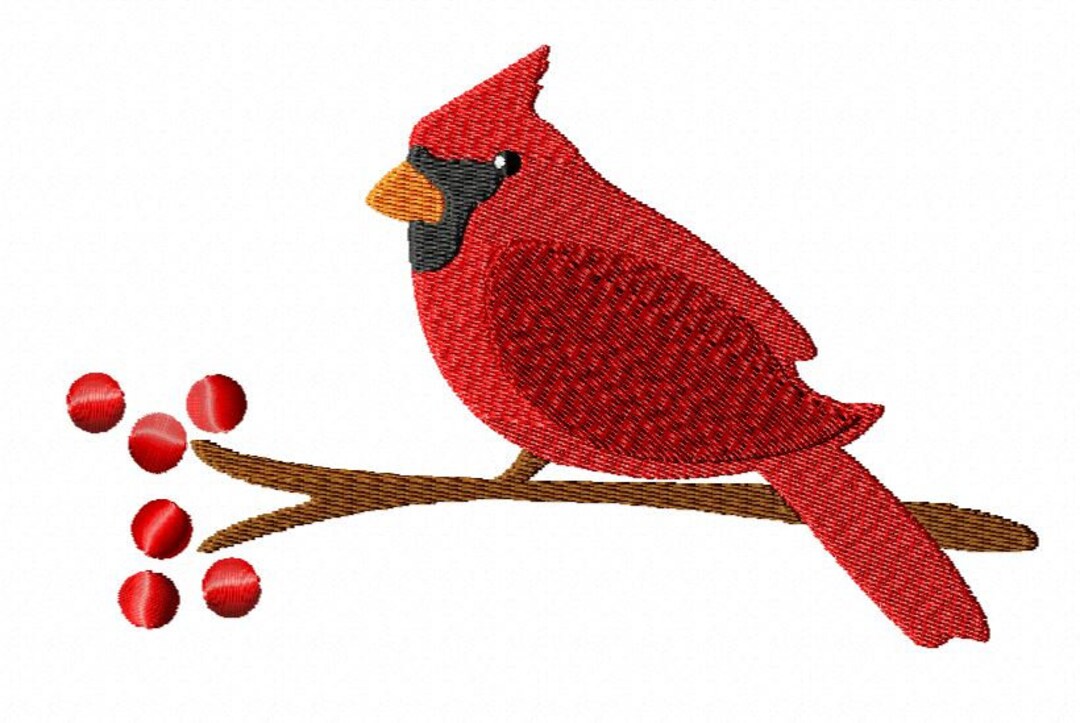 Cardinal Bird Embroidery Fill Stitch (3 Sizes) - 4x4 & 5x7 - Etsy