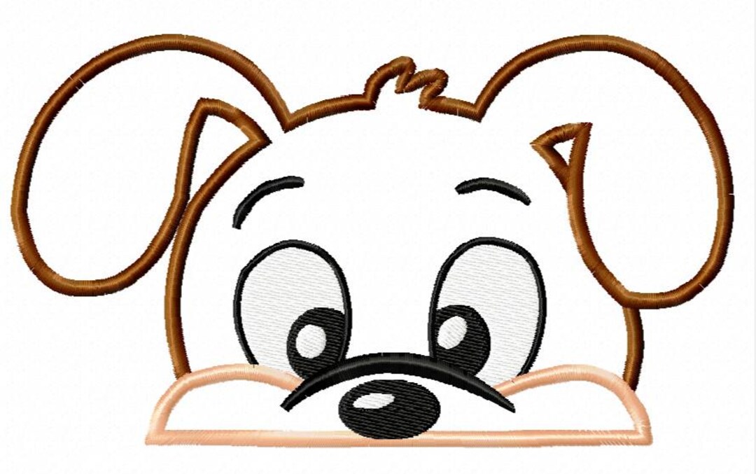 Puppy Embroidery Applique Peeker Design- 4x4 & 5x7 (updated) - Etsy