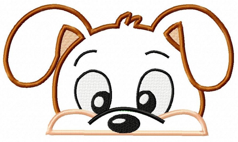 Puppy Embroidery Applique Peeker Design 4x4 & 5x7 - Etsy Australia