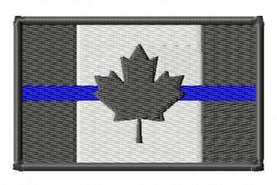 Thin Blue Line Canadian Flag Machine Embroidery Design Back | Etsy
