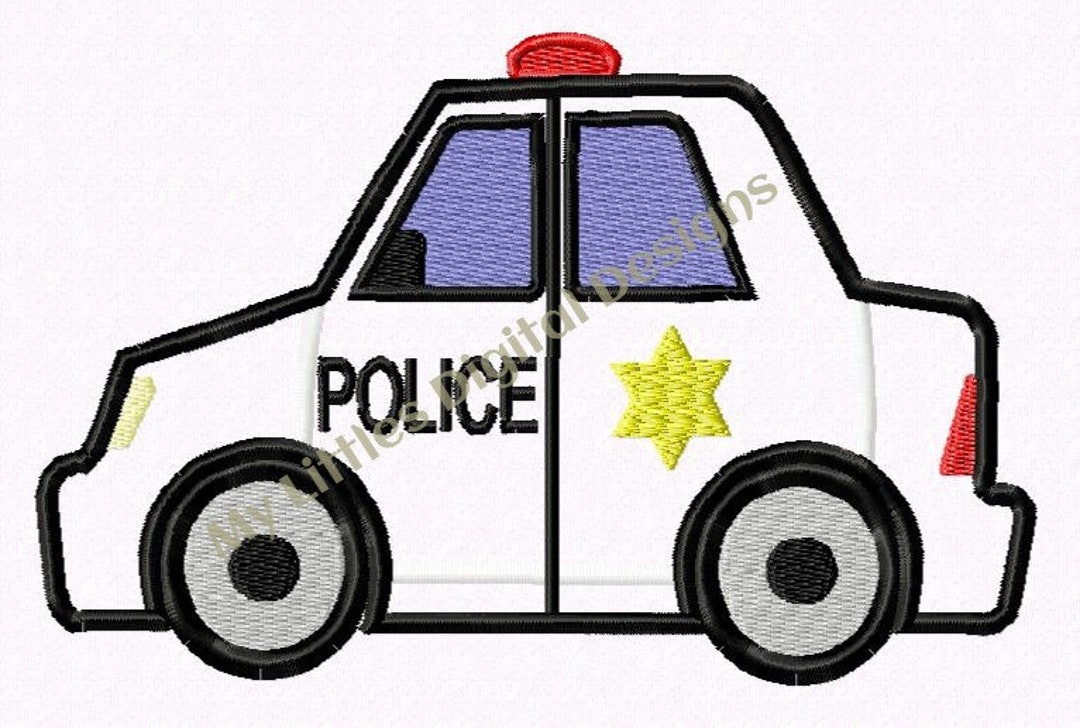 Police Car Embroidery Applique Design- 4x4 & 5x7 - Etsy