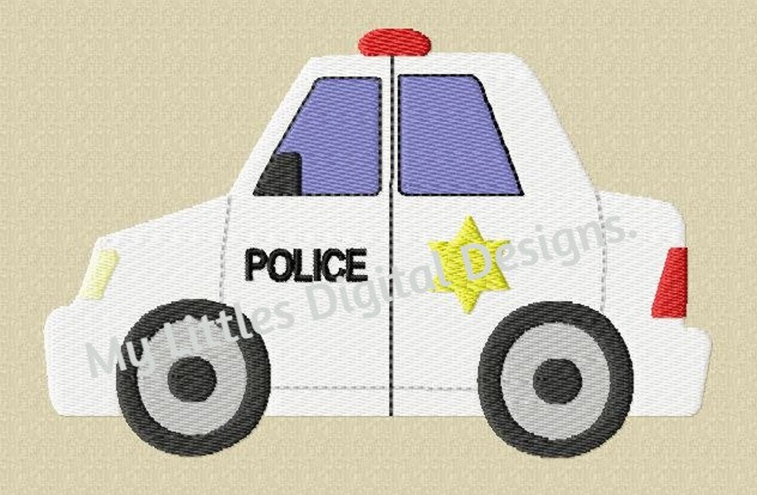 Police Car Design - 4x4 & 5x7 Hoop (fill Stitch) - Etsy