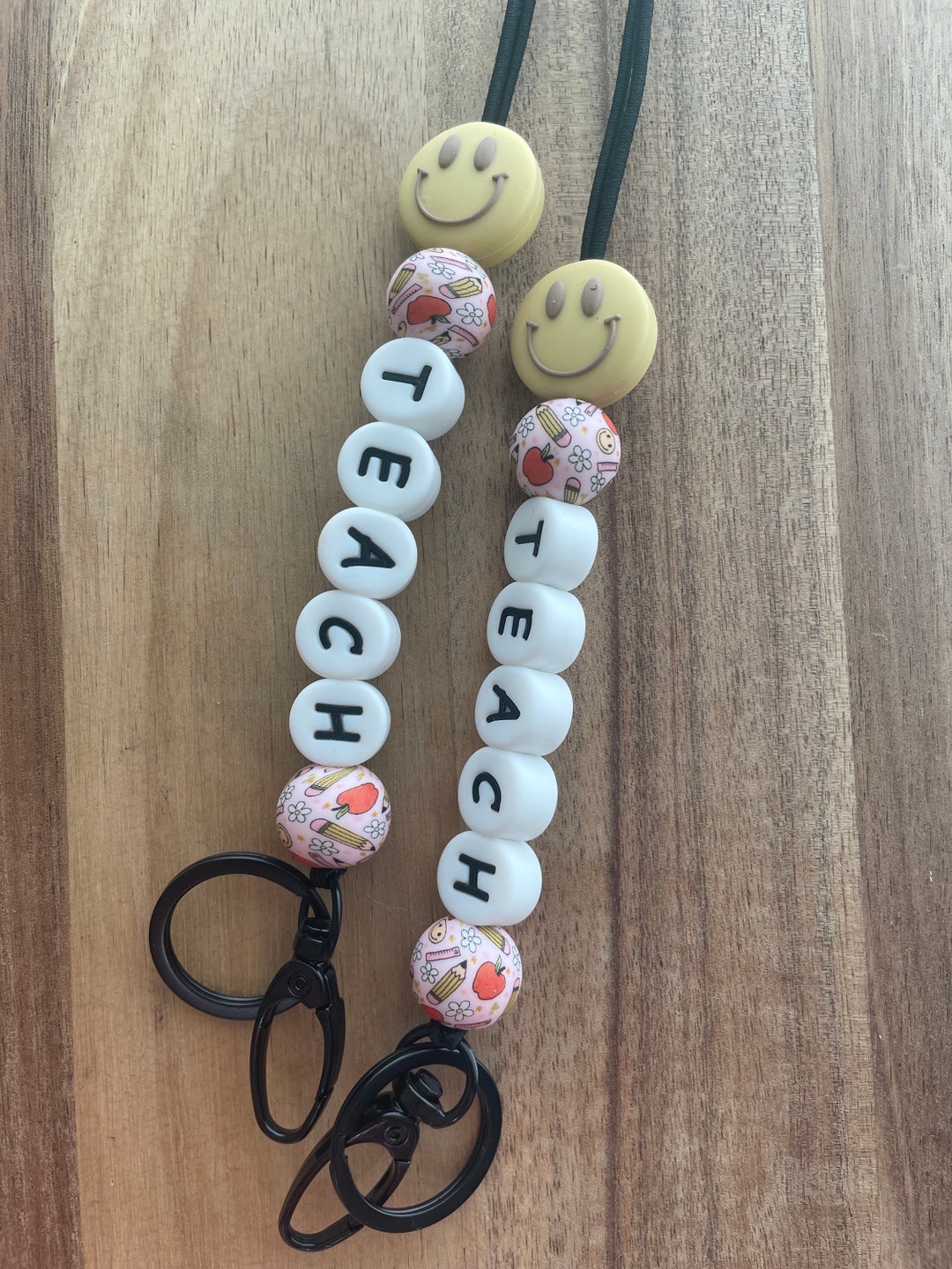 TEACH Boho, Preppie, Cheerful Smiley Face Stretchy Silicone Beaded ...