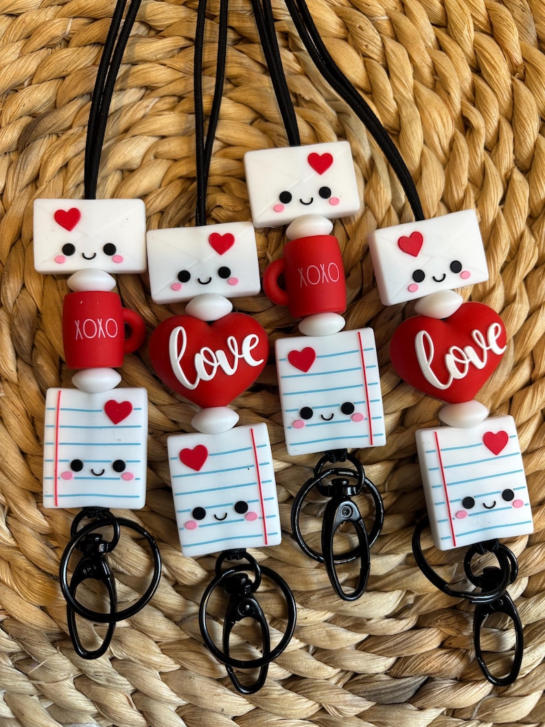 Valentine’s Day Love Friendship Letter Note Silicone Beaded Stretchy ...