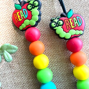 Book Worm Read, Reading, Rainbow Teacher Lanyard for Student Teacher ...