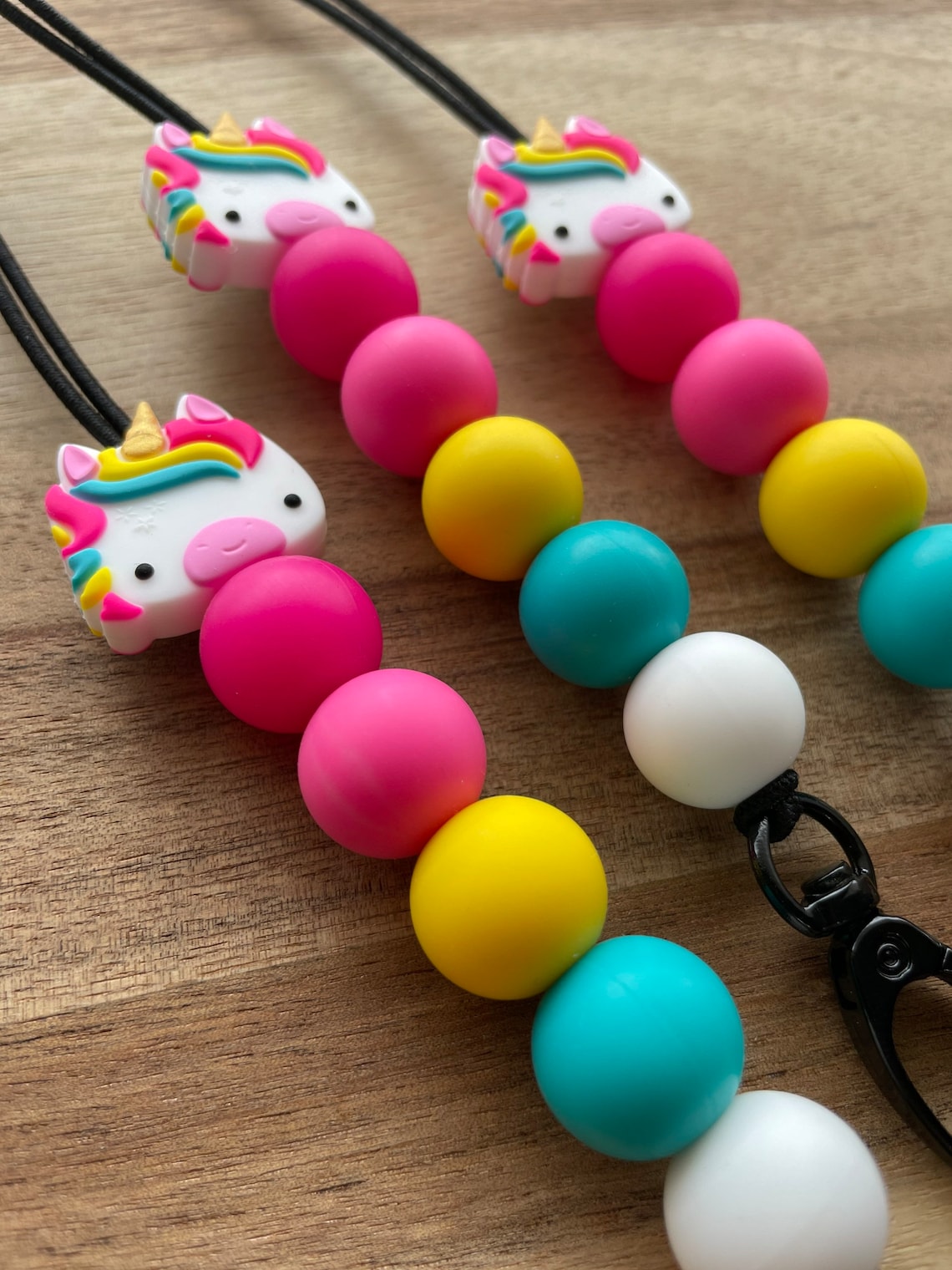 Bright Cute Happy Kawaii Rainbow Unicorn Stretchy Lanyard for - Etsy