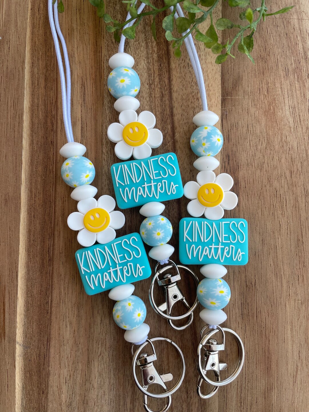 Kindness Matters Bright Happy Turquoise Daisies Stretchy Silicone ...