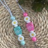 Teacher A+ Smiley Daisy Pencil Stretchy Silicone Beaded Lanyard for ...