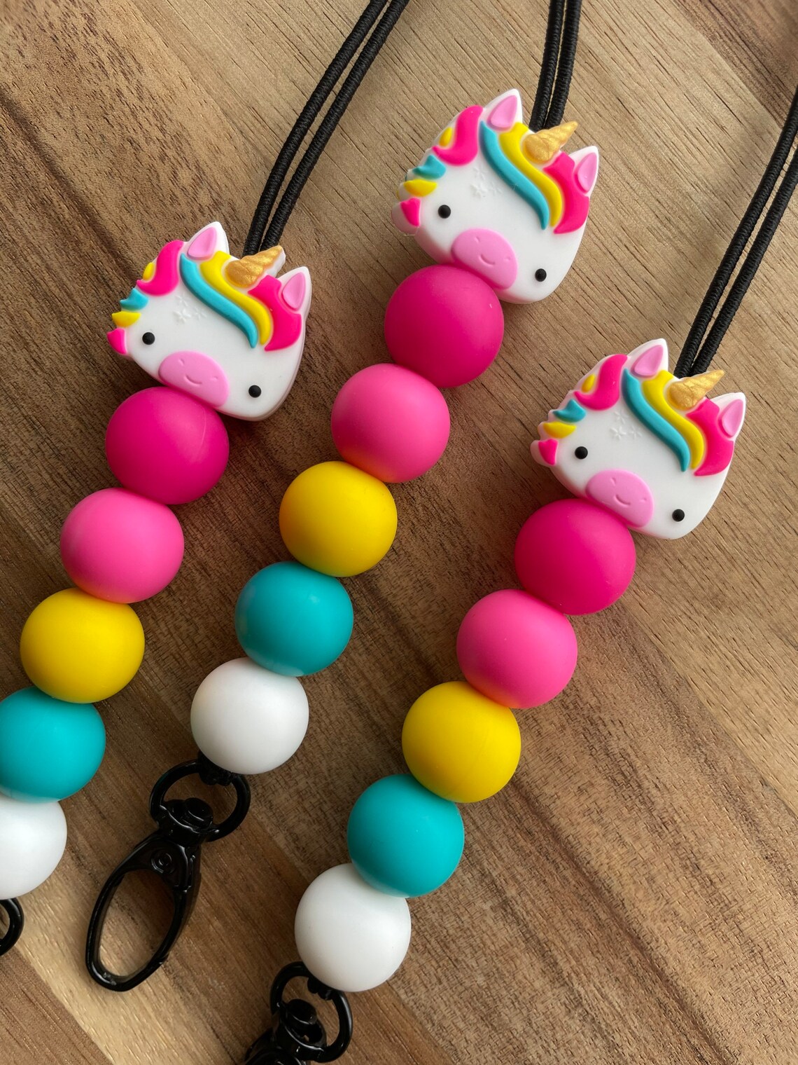 Bright Cute Happy Kawaii Rainbow Unicorn Stretchy Lanyard for - Etsy