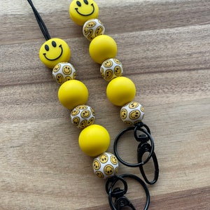 Bright, Happy, Yellow, Cheerful Smiley Face Silicone Beaded Teacher ...