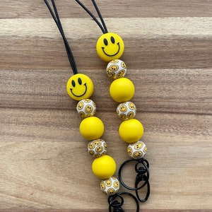 Bright, Happy, Yellow, Cheerful Smiley Face Silicone Beaded Teacher ...