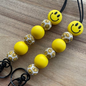 Bright, Happy, Yellow, Cheerful Smiley Face Silicone Beaded Teacher ...