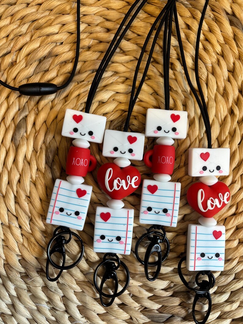 Valentine’s Day Love Friendship Letter Note Silicone Beaded Stretchy ...