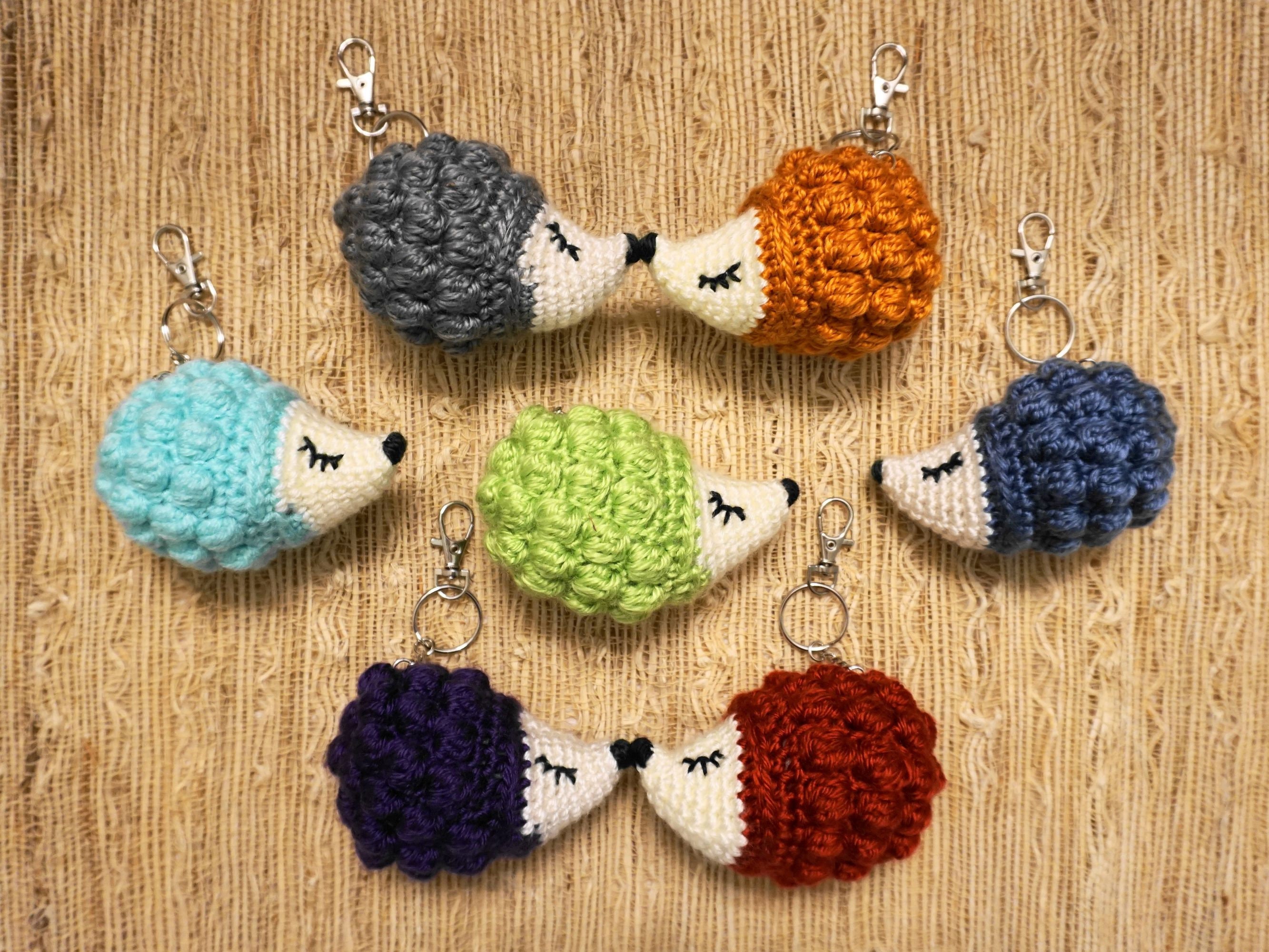 Hedgehog Amigurumi Key Chain, Crocheted Hedgehog, Hedgehog Stuffed Toy ...