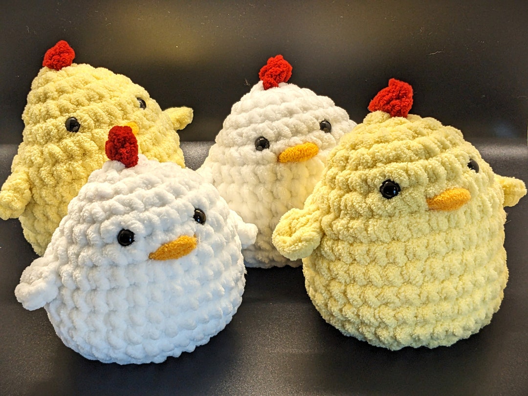 Chicken Plushie, Baby Chick Stuffed Animal, Crocheted Chicken ...