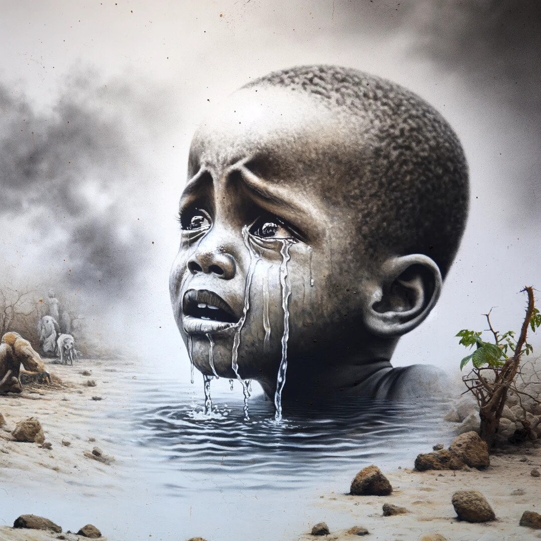 Here is the Artistic Representation of a Child Crying Due to the Lack ...