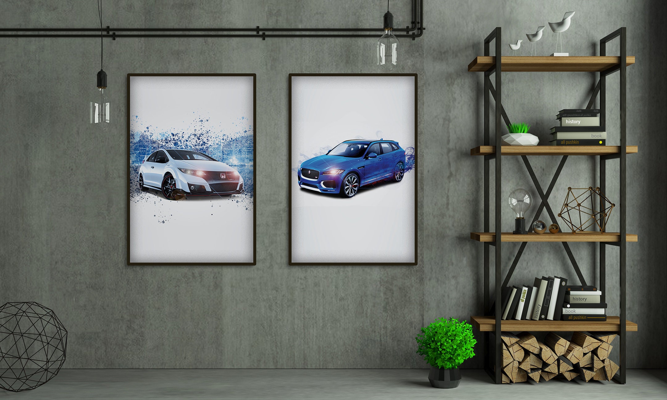 HONDA CIVIC 24 X 36 Inch Poster, Wall Art, Illustration, Original Art ...