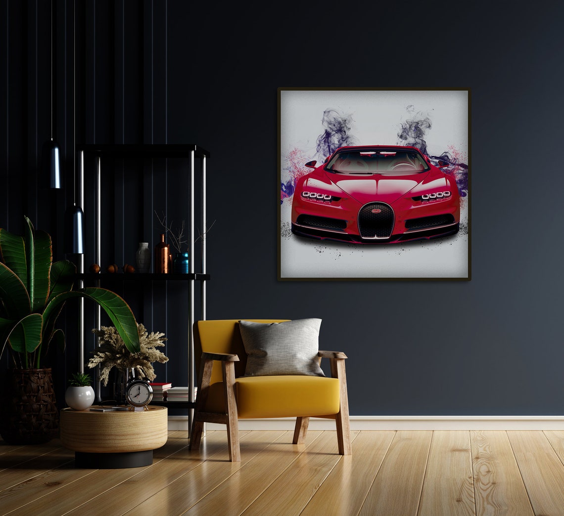 Bugatti Chiron Poster, Wall Art, Illustration, Original Art, Auto Art ...