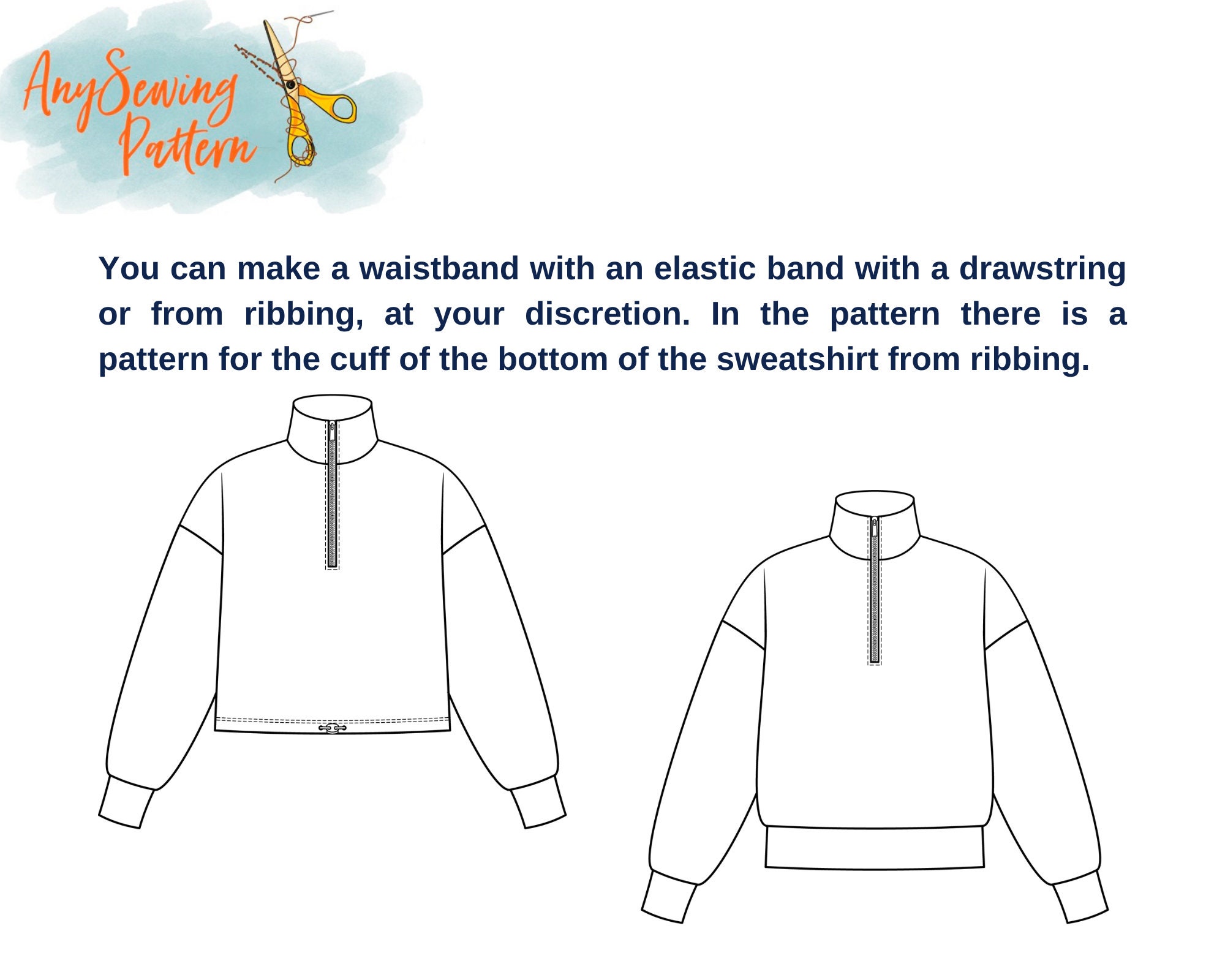 Women's sweatshirt Sewing Pattern PDF and Sewing Tutorial | Etsy