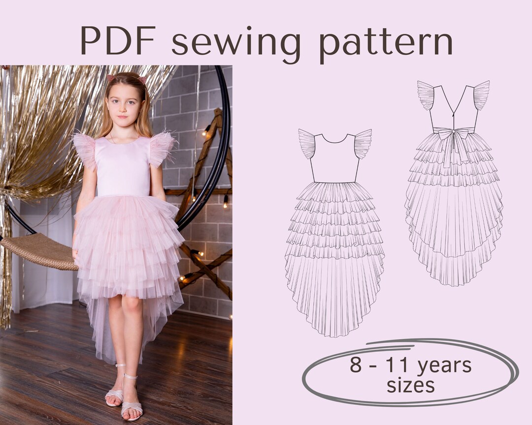 Pretty Girls Dress Pattern Prom Girl Tulle Dress Pattern - Etsy