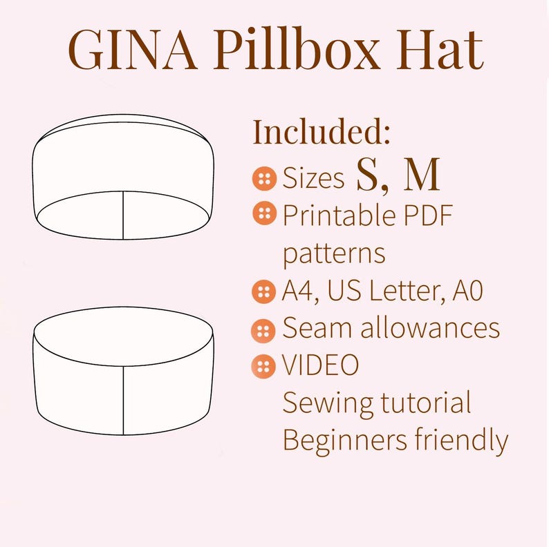 Pillbox Hat Sewing Pattern | Women's DIY Project (PDF Pattern + Video ...