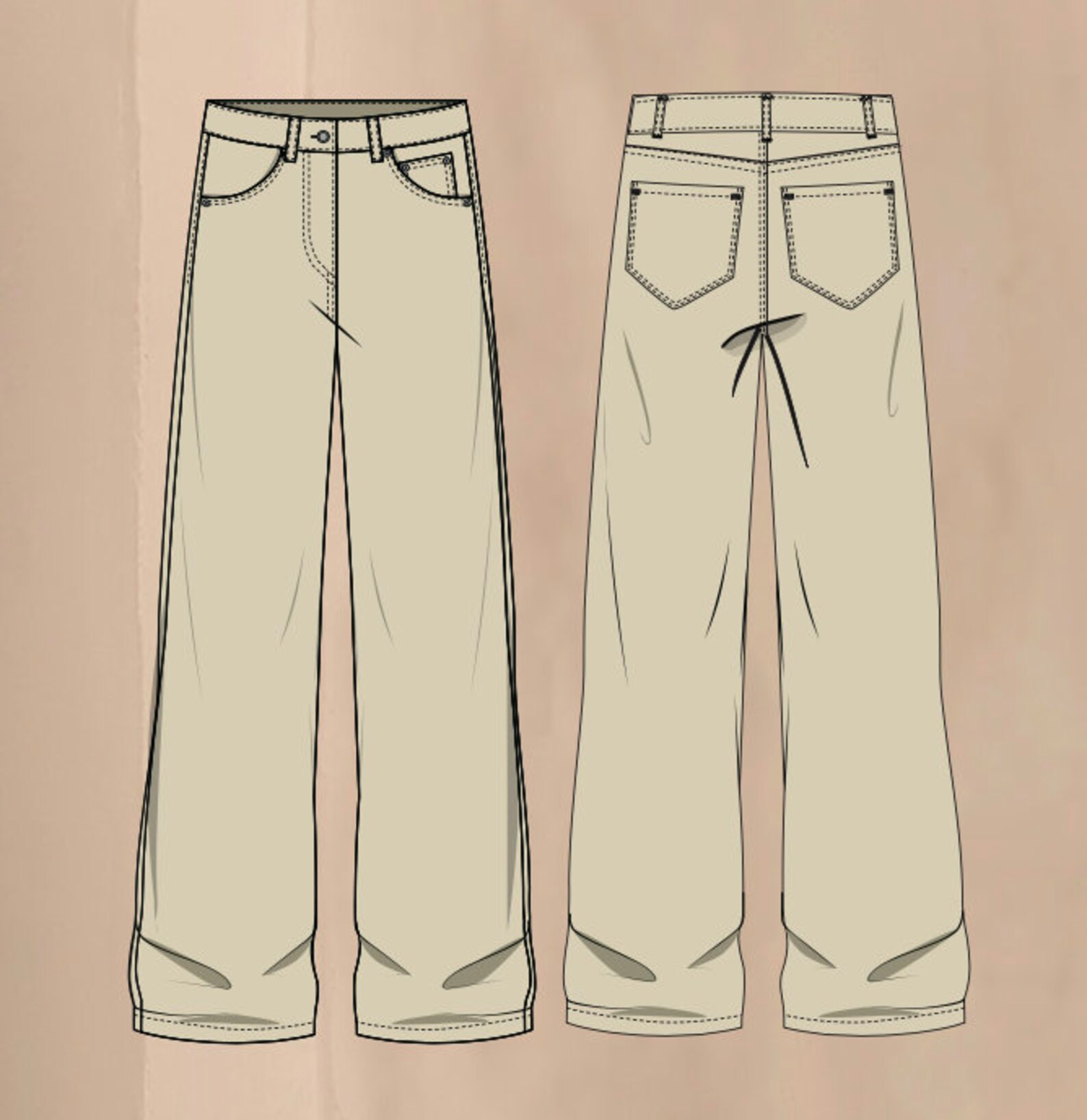 Palazzo Wide Leg Pants Sewing Pattern: Women's Jeans Sizes XXS-3XL (PDF ...